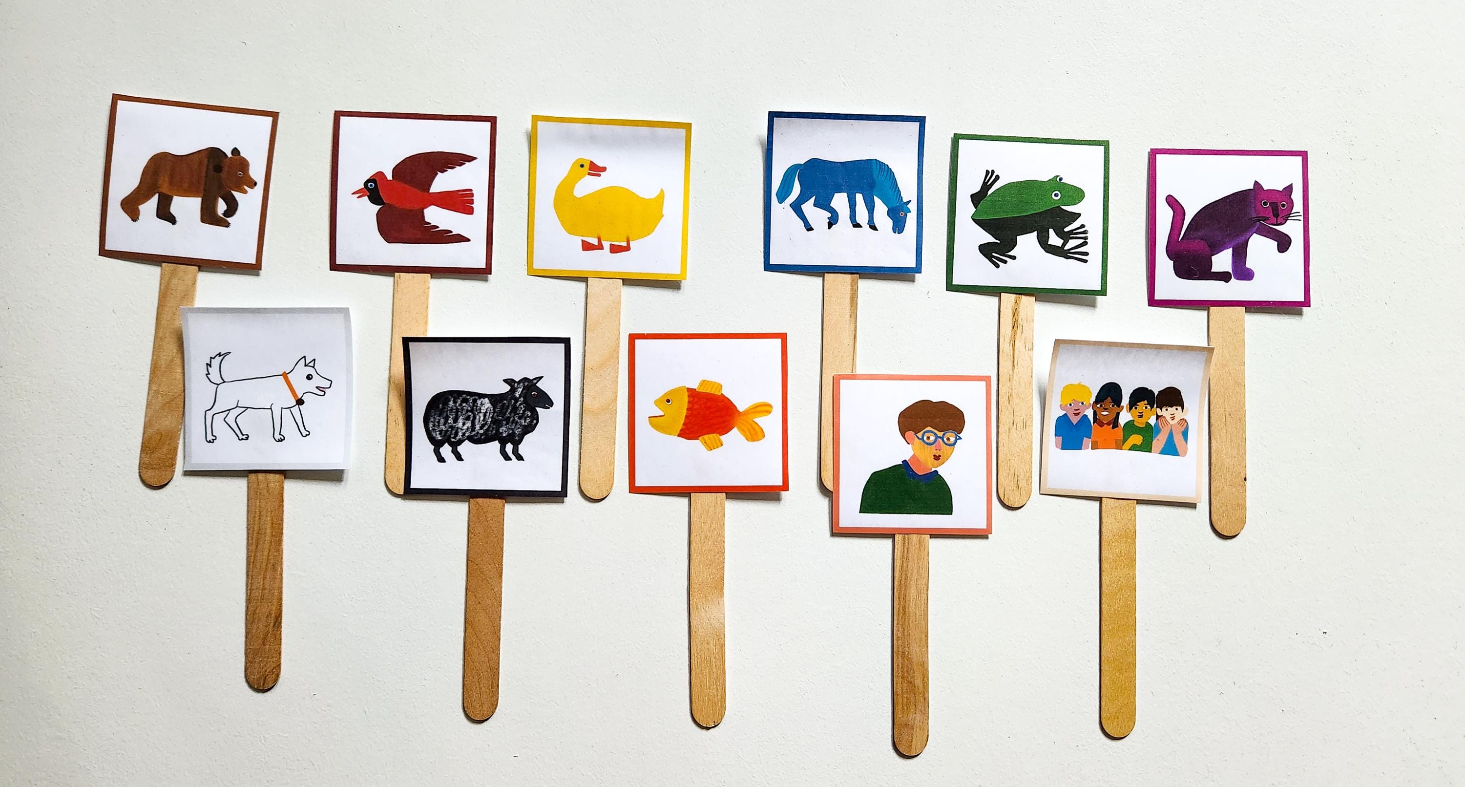 Brown Bear Stick Puppets Printable Activity: Circle Time Colors ...