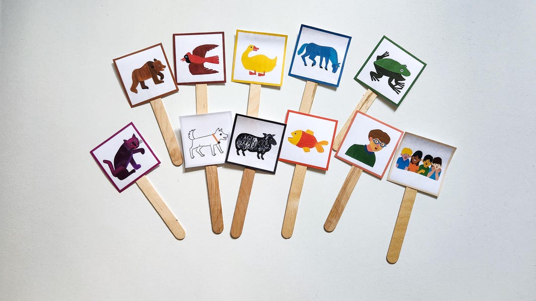 Brown Bear Stick Puppets Printable Activity: Circle Time Colors ...