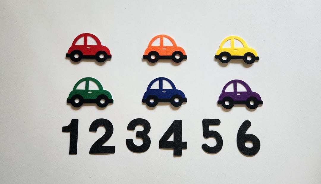 Rainbow Cars Counting Felt Set - Etsy
