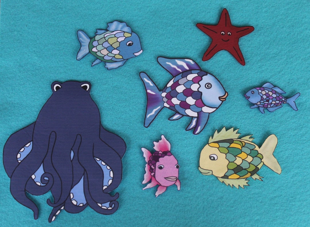 Rainbow Fish Felt Story Set: Preschool Literacy & Social Skills Toy - Etsy
