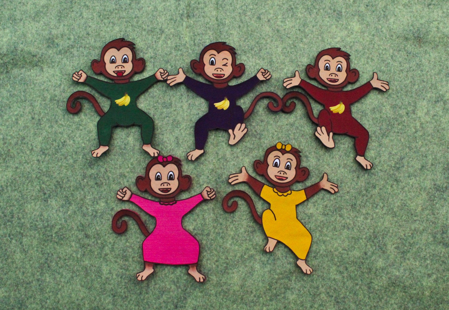 5 Little Monkeys Feltboard Set - Etsy