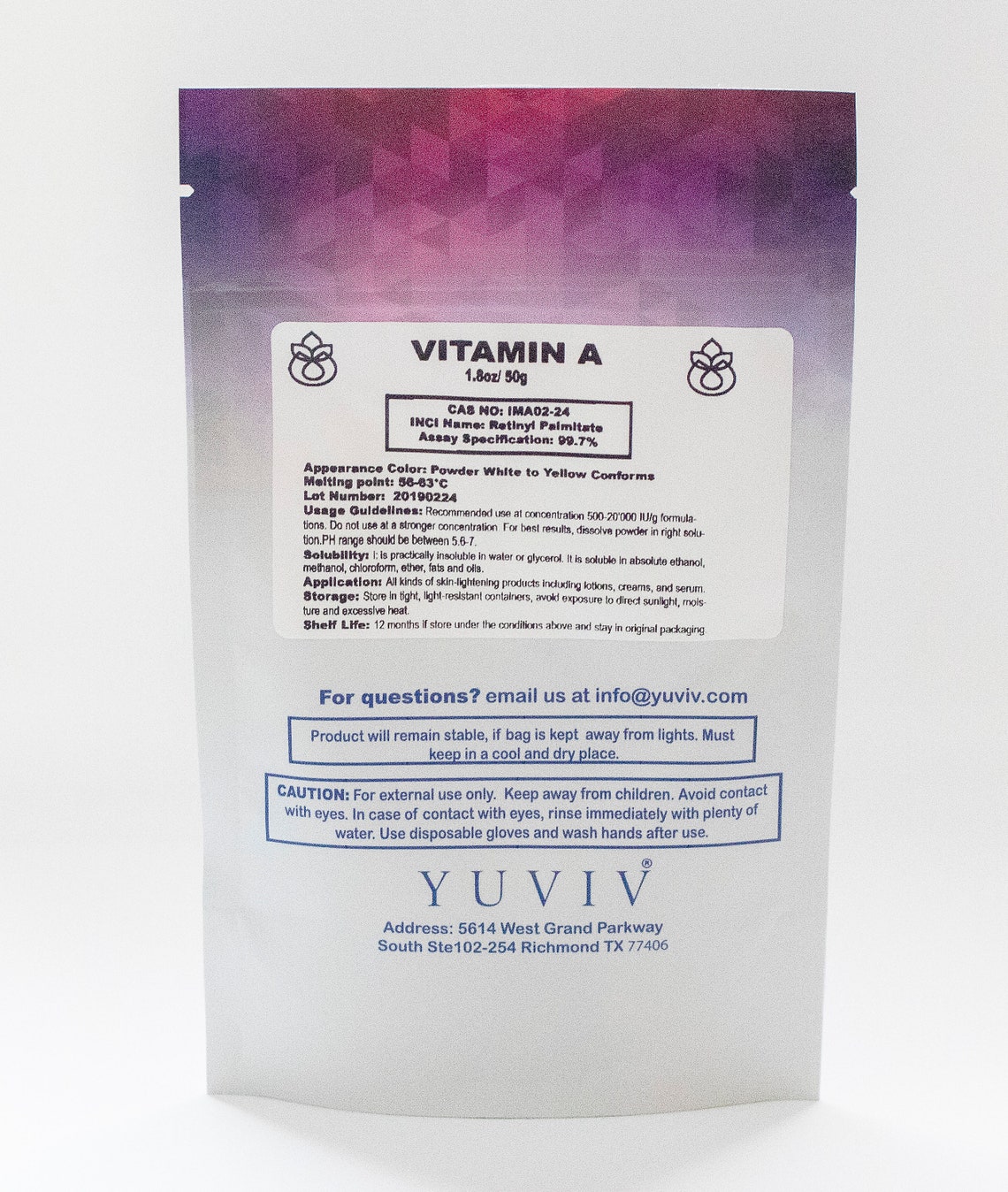 Vitamin A (retinyl Palmitate) Powder (1.8oz/50g) for Skin Regenerating ...