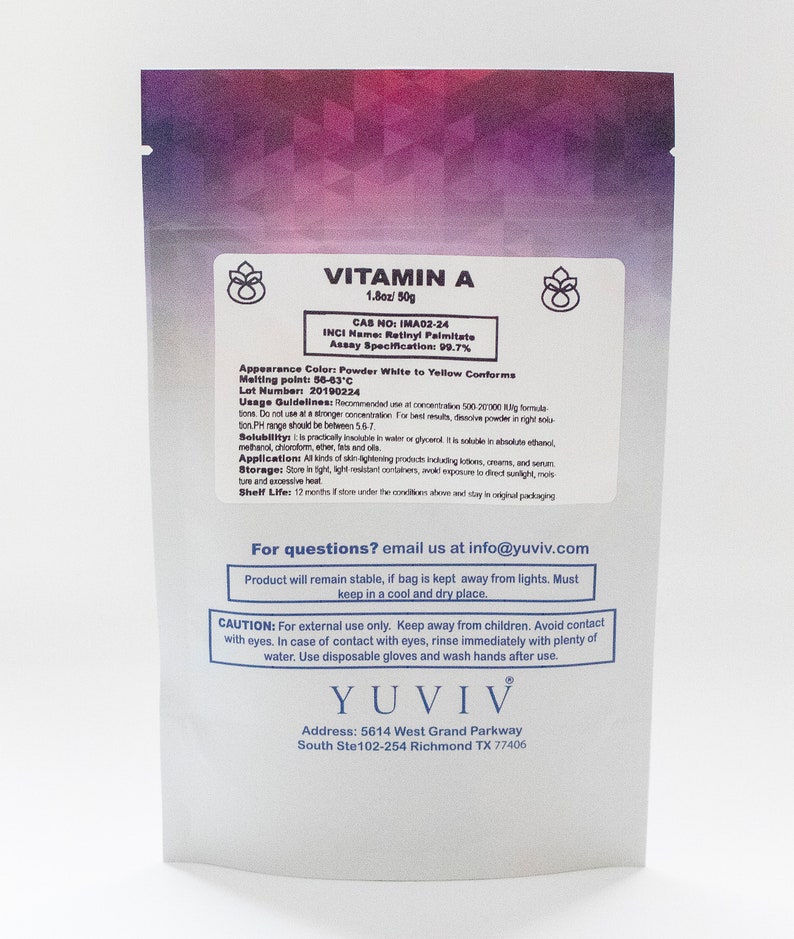 Vitamin A retinyl Palmitate Powder 1.8oz/50g for Skin - Etsy