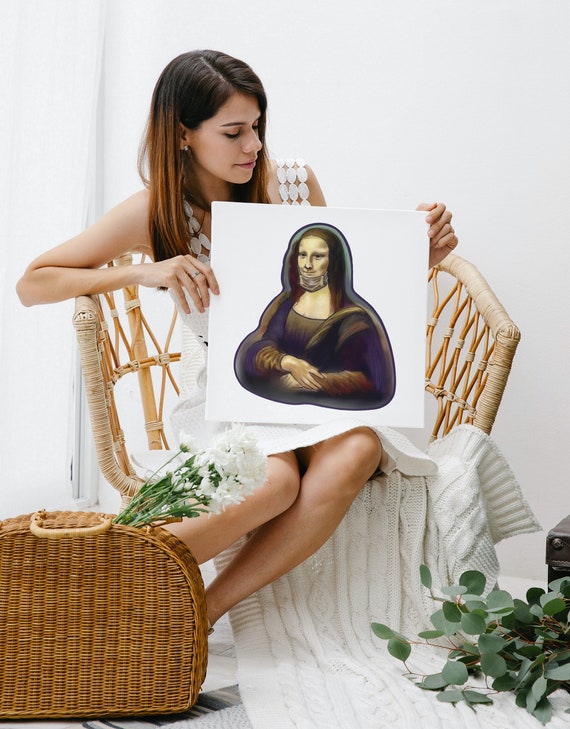 Mona Lisa With Mask - Etsy
