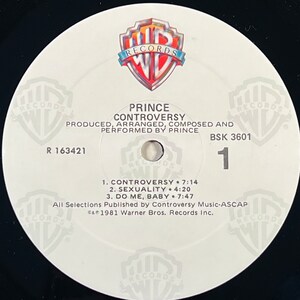 Vintage '81 PRINCE Controversy Record Album Classic 80s Funk Rock ...