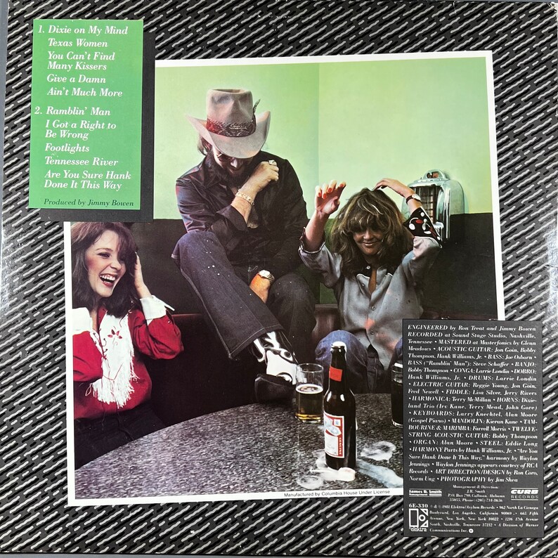 Vintage '81 Outlaw Country Vinyl HANK WILLIAMS JR. Rowdy Record Album ...