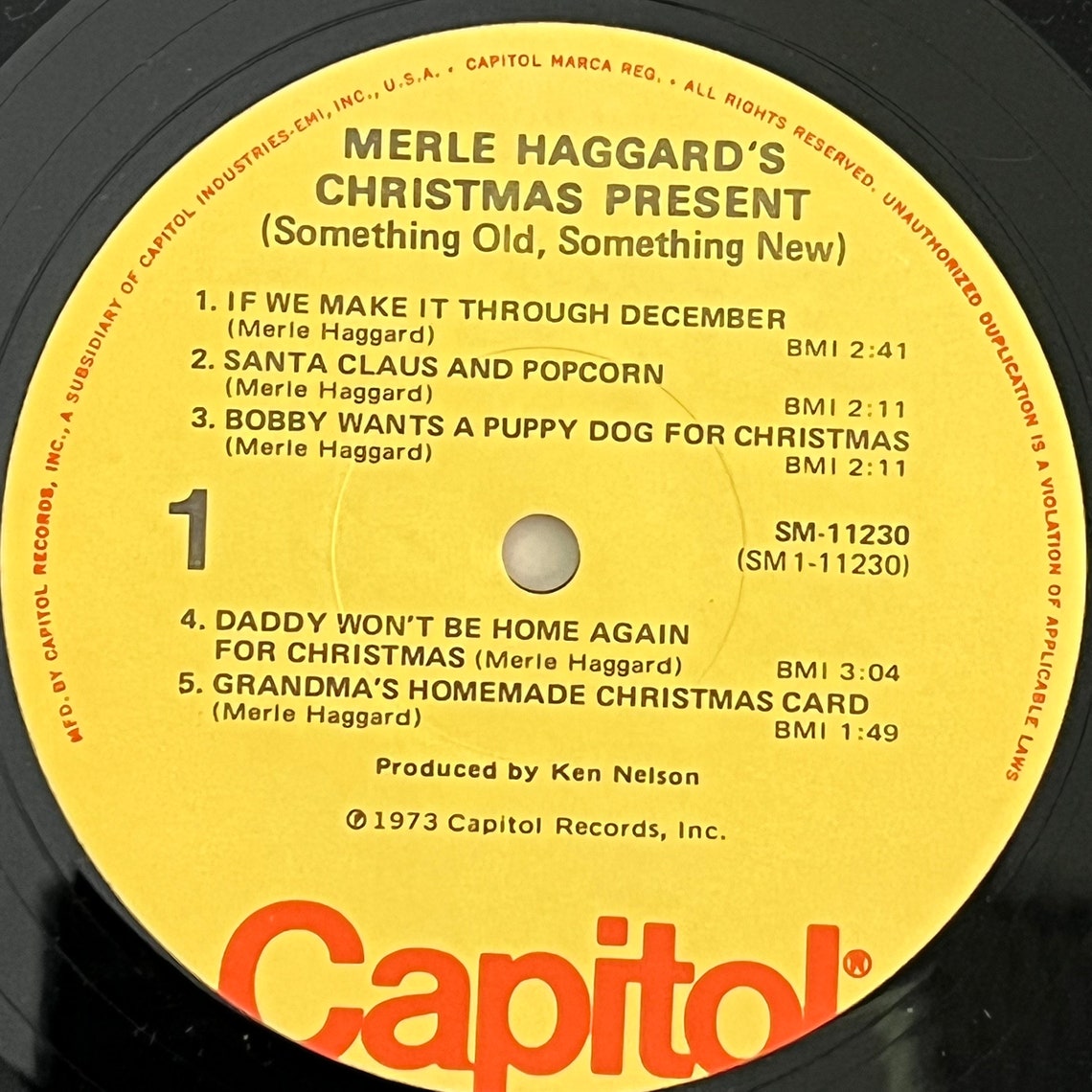 Vintage 70s Vinyl MERLE HAGGARD Christmas Present Record Album - Etsy ...