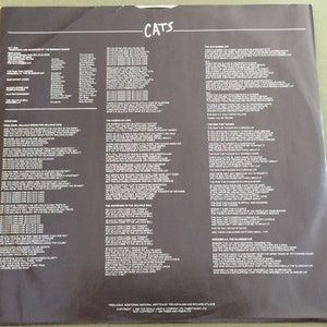 Vintage '83 Vinyl CATS Original Broadway Cast Recording Double Record ...