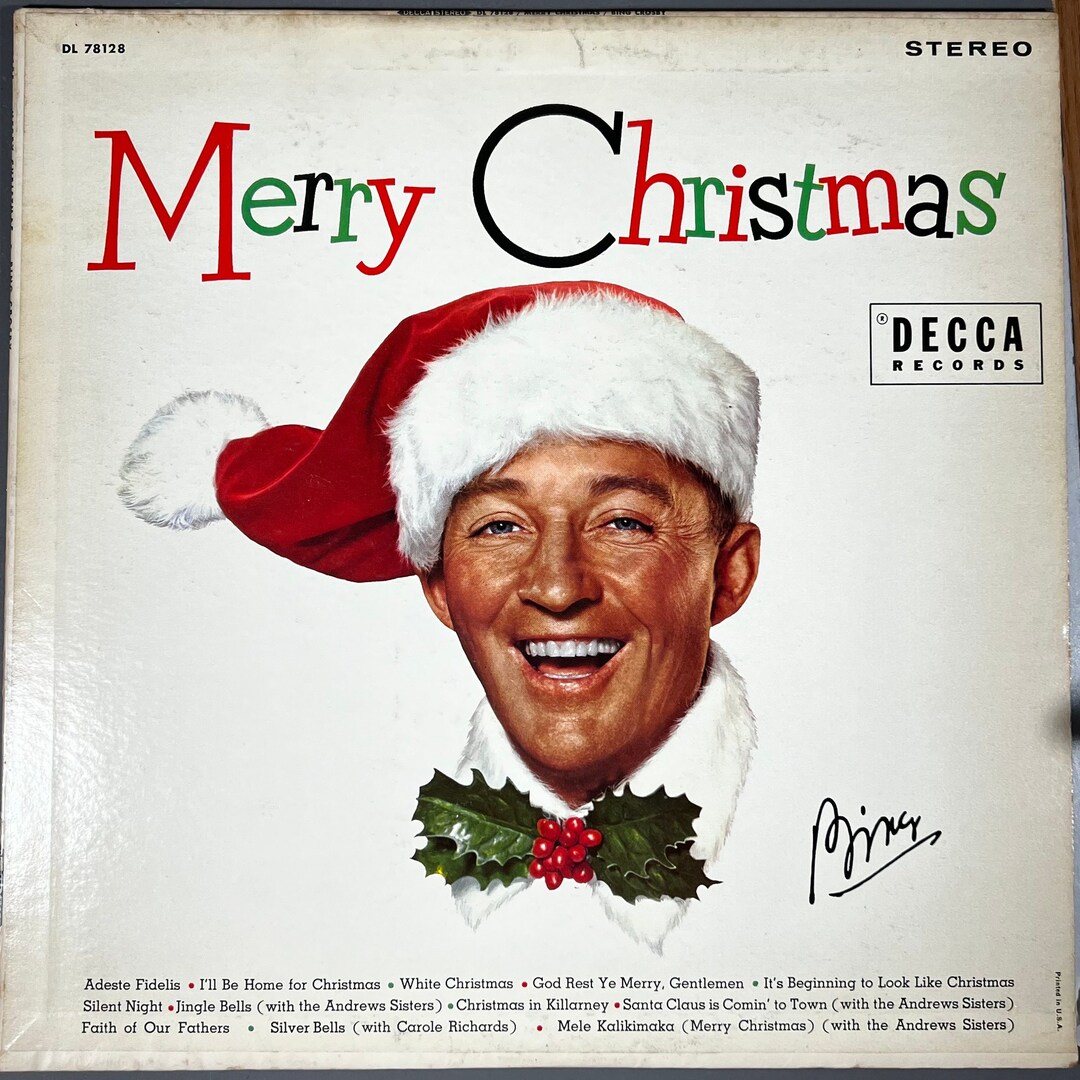 Classic Holiday Vinyl BING CROSBY Merry CHRISTMAS Record Album 50s ...