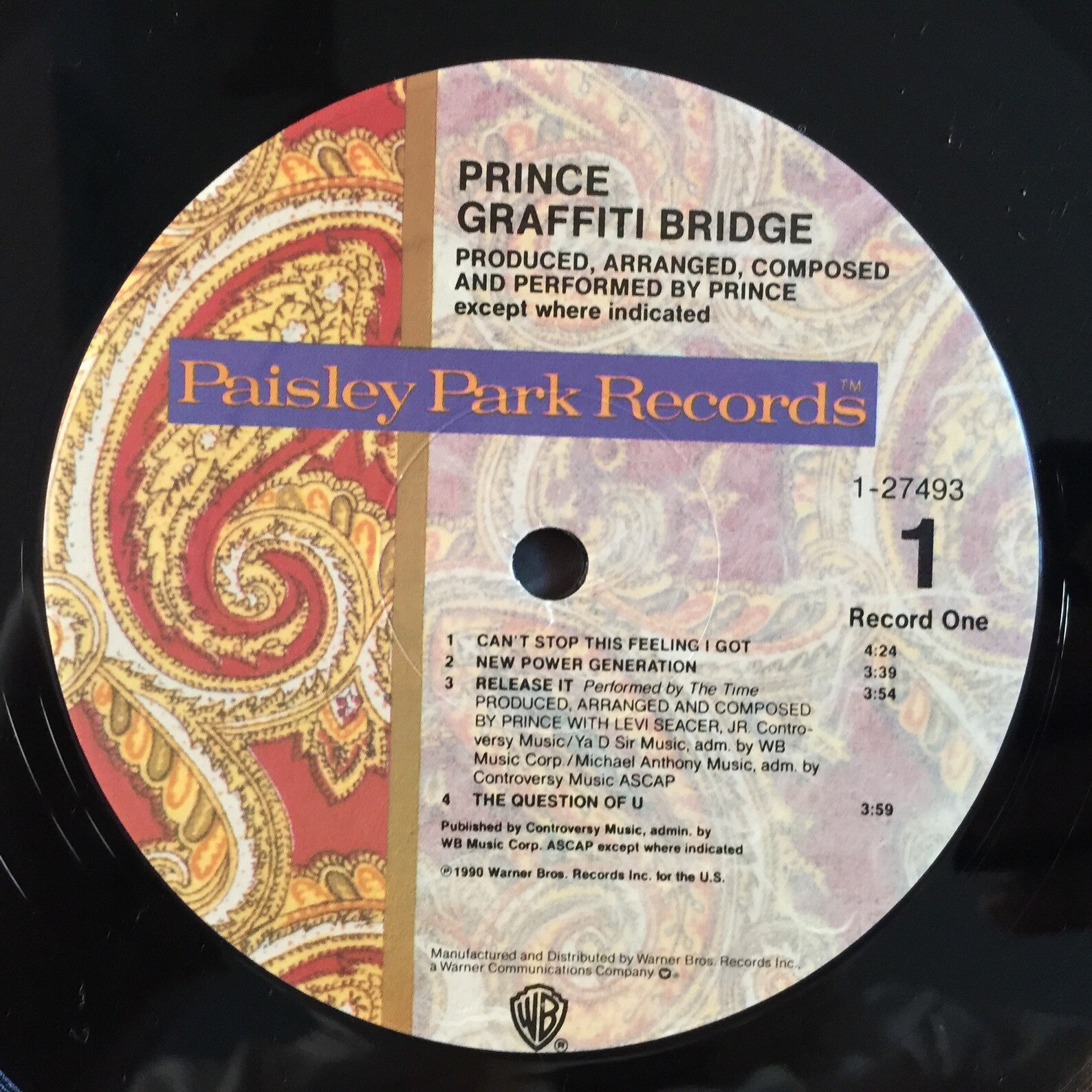 Original '90 Vinyl PRINCE Graffiti Bridge Double Record Album Vintage ...