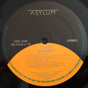 Vintage 70s Classic Country Rock Vinyl EAGLES Desperado Record Album 70s Asylum Don Henley Glenn ...