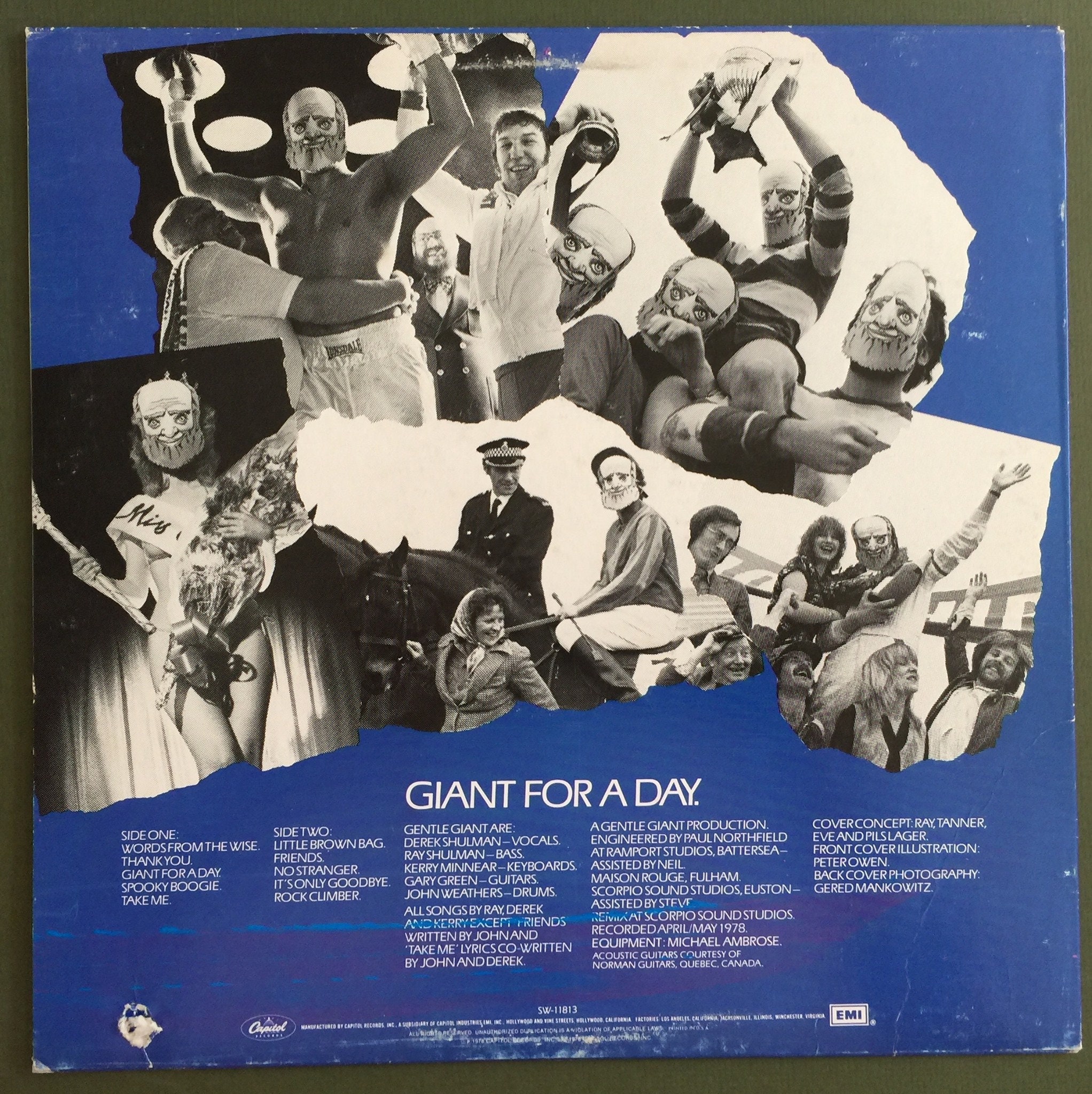 Vintage '78 Prog Rock Vinyl GENTLE GIANT Giant for A Day Record Album ...