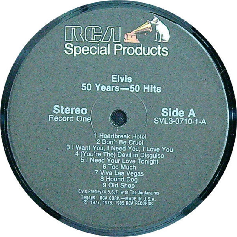 Vintage ELVIS PRESLEY 50 Years 50 Hits Triple Record Album Set Classic ...