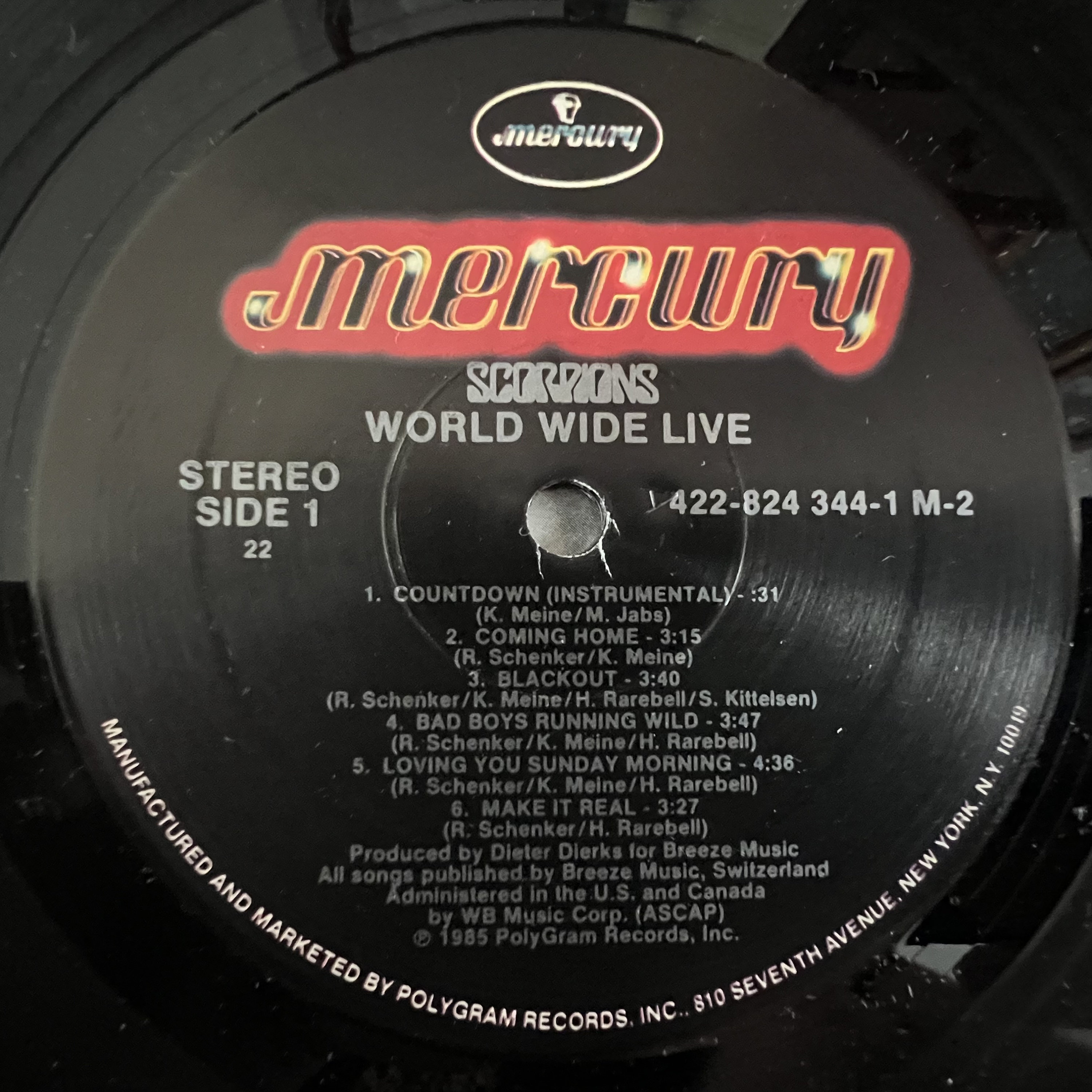 Original '85 SCORPIONS World Wide Live Double Record Album 80s Metal ...