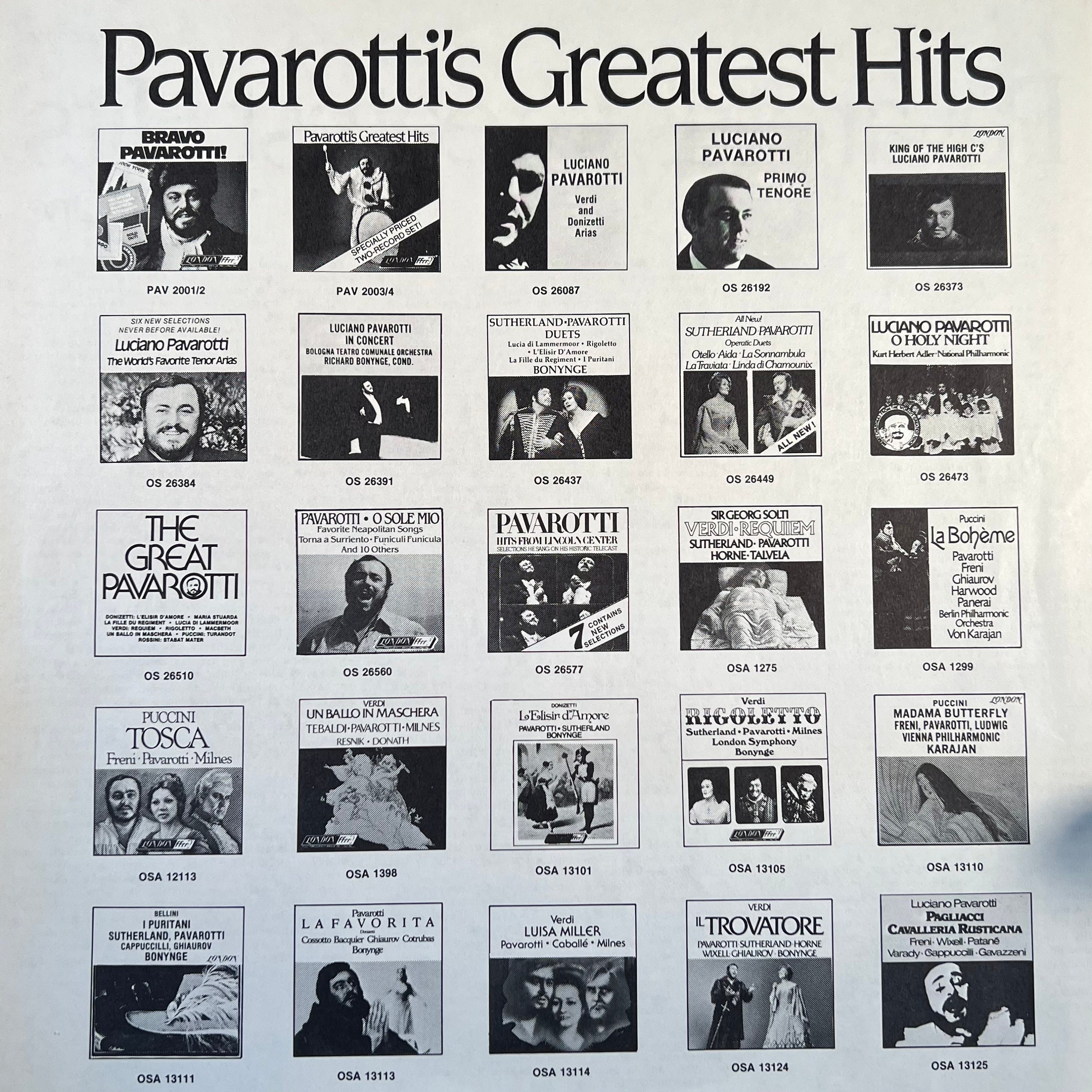 Classic Luciano PAVAROTTI Greatest Hits Volume One Record - Etsy