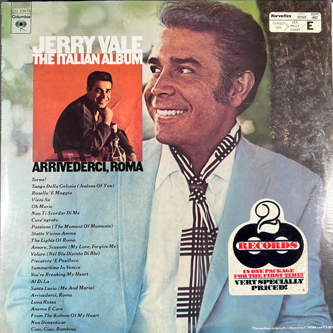 Vintage SEALED Vinyl Jerry Vale the ITALIAN Album Arrivederci, Roma ...