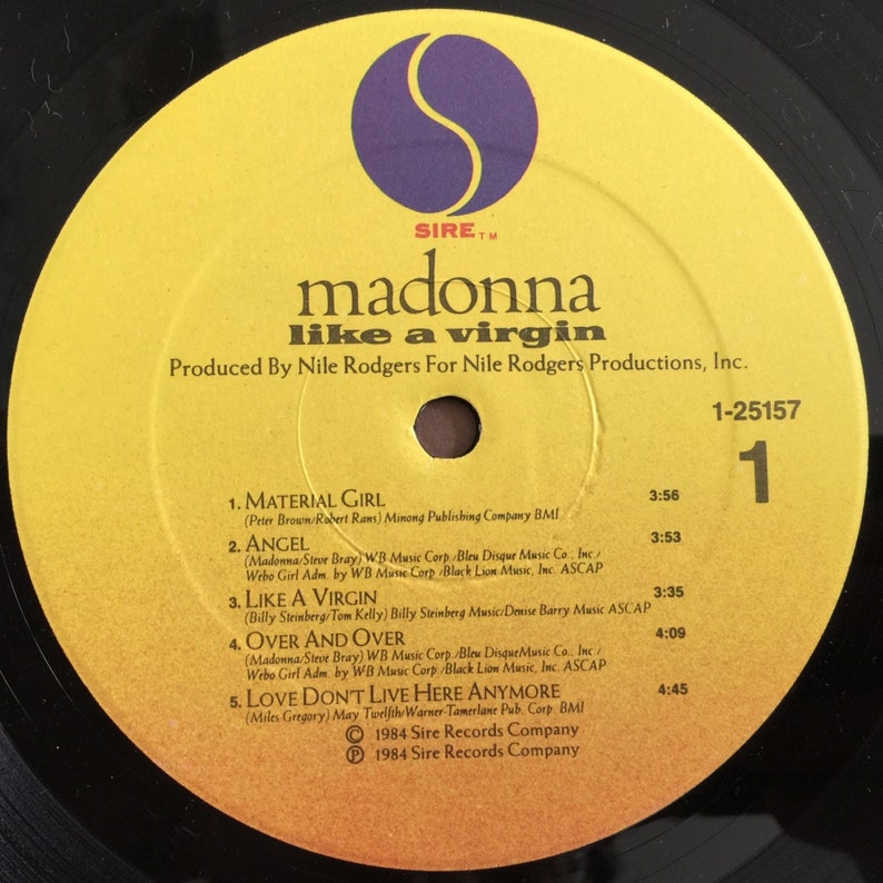 Original '84 MADONNA Like A Virgin Record Album Classic - Etsy