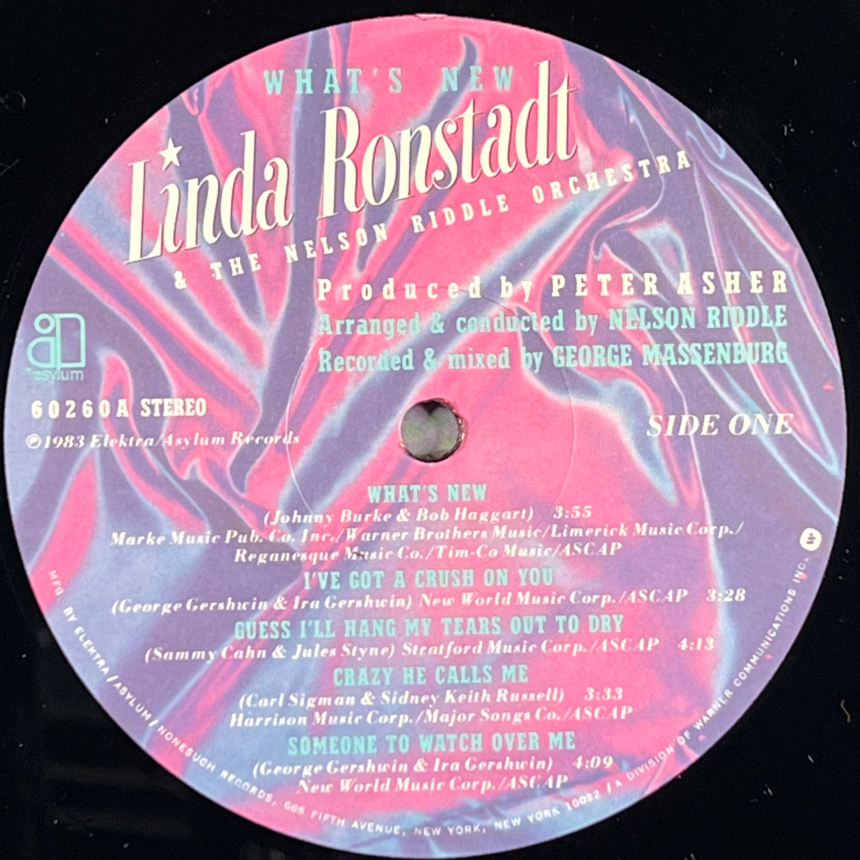 Original '83 LINDA RONSTADT What's New Record Album Nelson Riddle Classic Vinyl 80s Near MINT LK ...