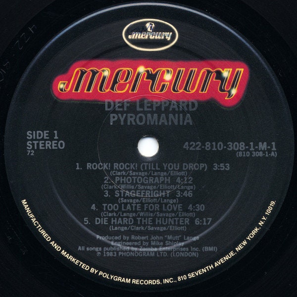 Vintage '83 Vinyl DEF LEPPARD Pyromania Record Album Heavy Metal 80s Classic ORIGINAL 1980s ...