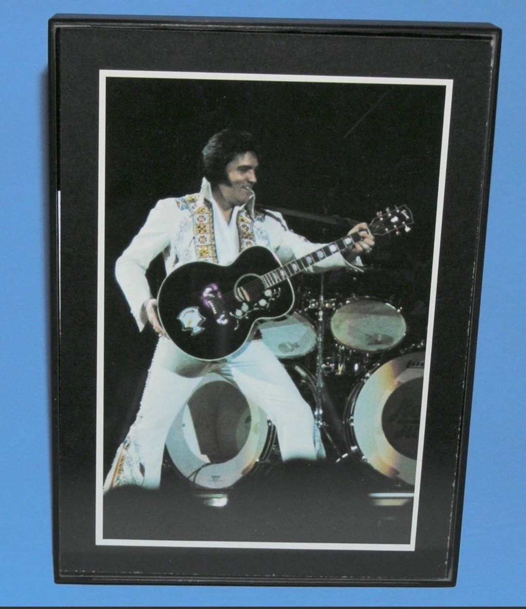 Vintage ELVIS PRESLEY Unused Framed Postcard 70s Las Vegas Original ...