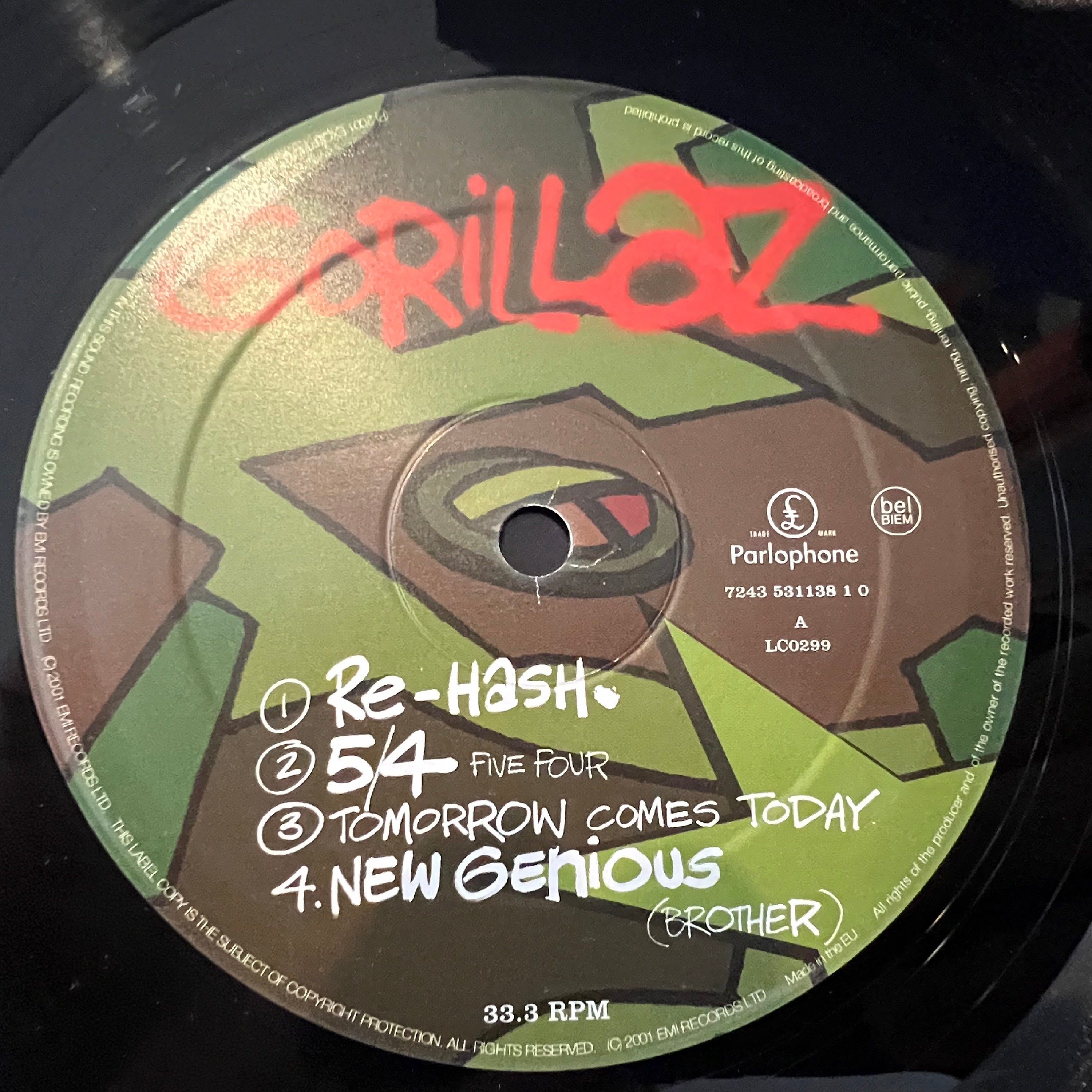 Original '01 GORILLAZ Self Titled Debut Double Record Album Damon ...