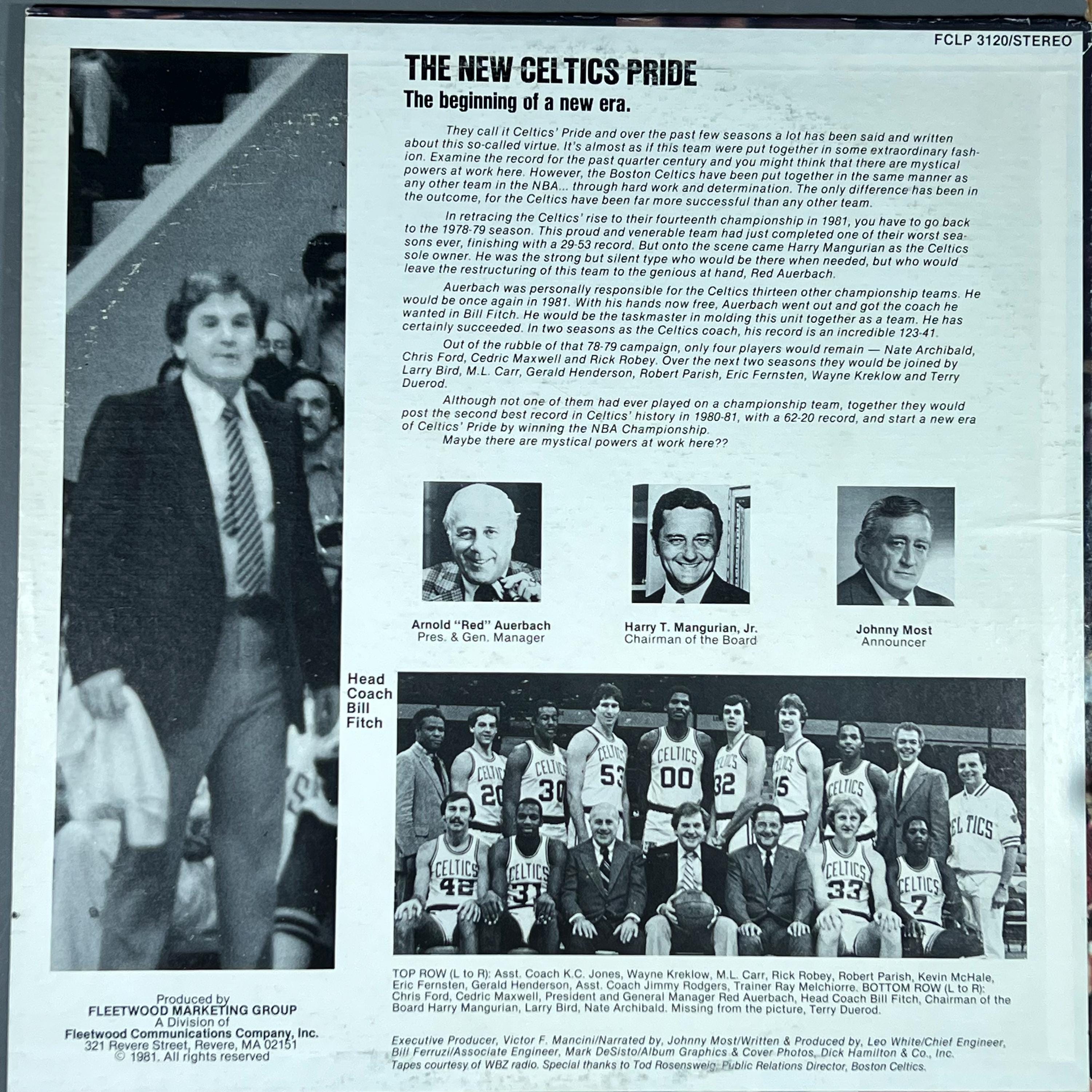 Vintage Vinyl the New CELTICS Pride Record Album Classic Basketball ...