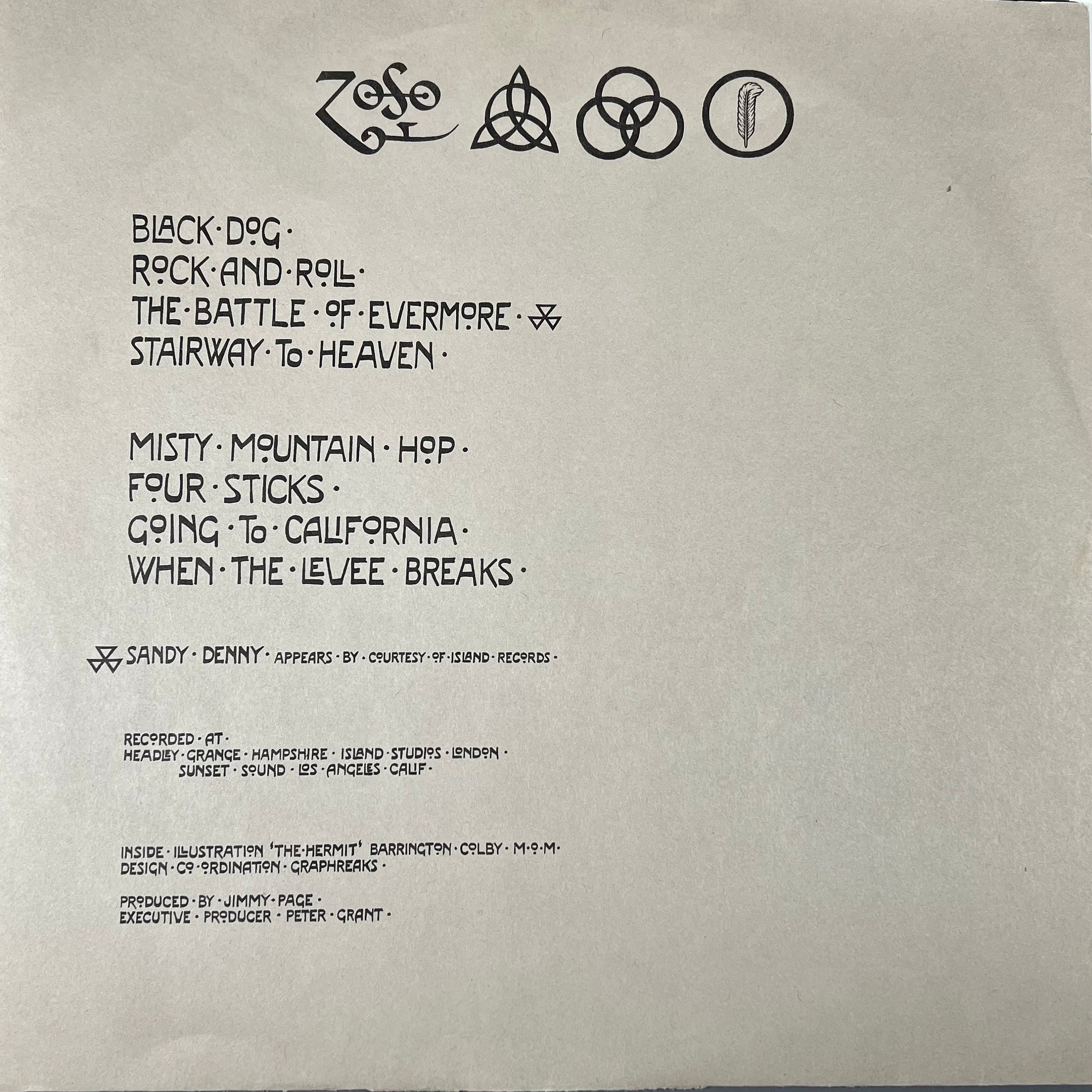 Vintage '70s Vinyl LED ZEPPELIN Record Album Classic Rock Jimmy Page ...