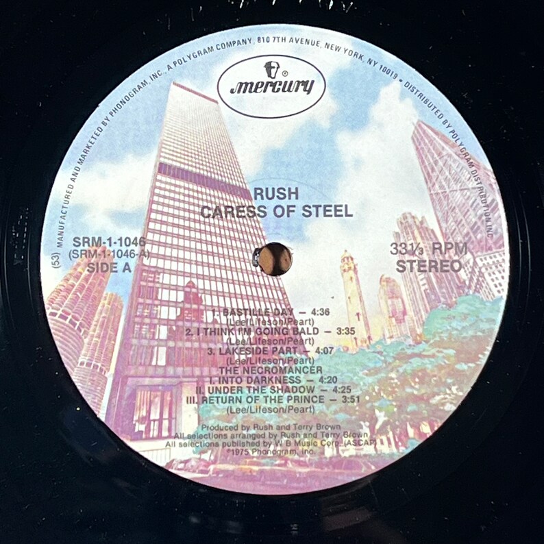 Vintage 70s Vinyl RUSH Caress of Steel Record Album Classic Rock GEDDY ...