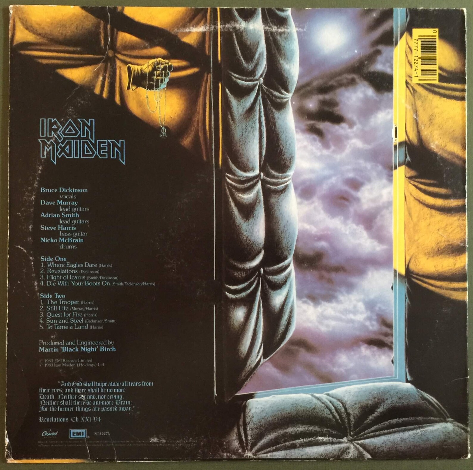 Rare Vintage '83 Heavy Metal Vinyl IRON MAIDEN Piece of Mind Record ...