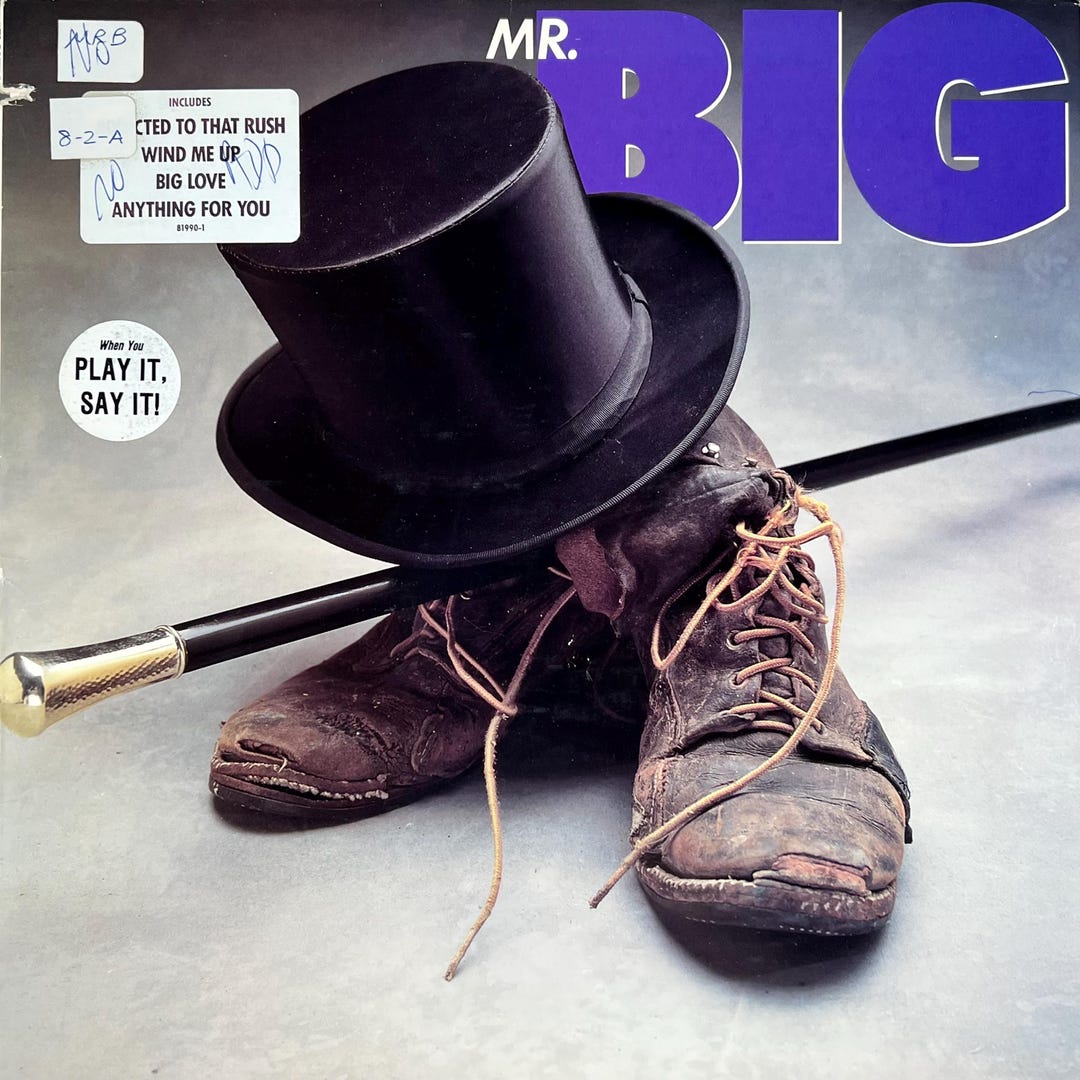 Original '89 MR. BIG Self Titled Record Album Debut 80s Hair Metal Hard ...