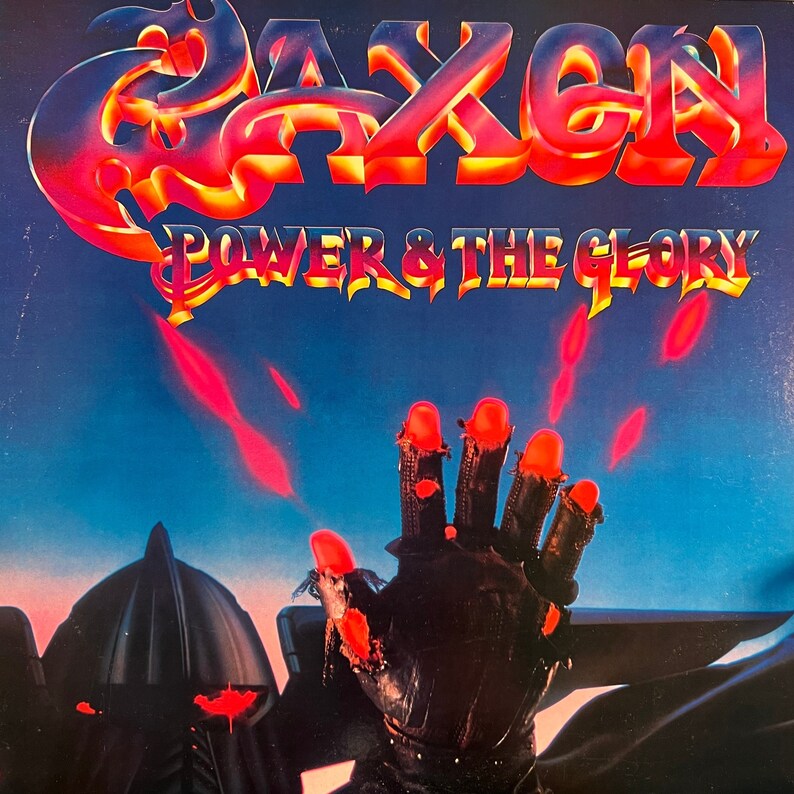 Original '83 SAXON Power & the Glory Record Album Classic NWOBHM 80s Vintage Heavy Metal Near ...