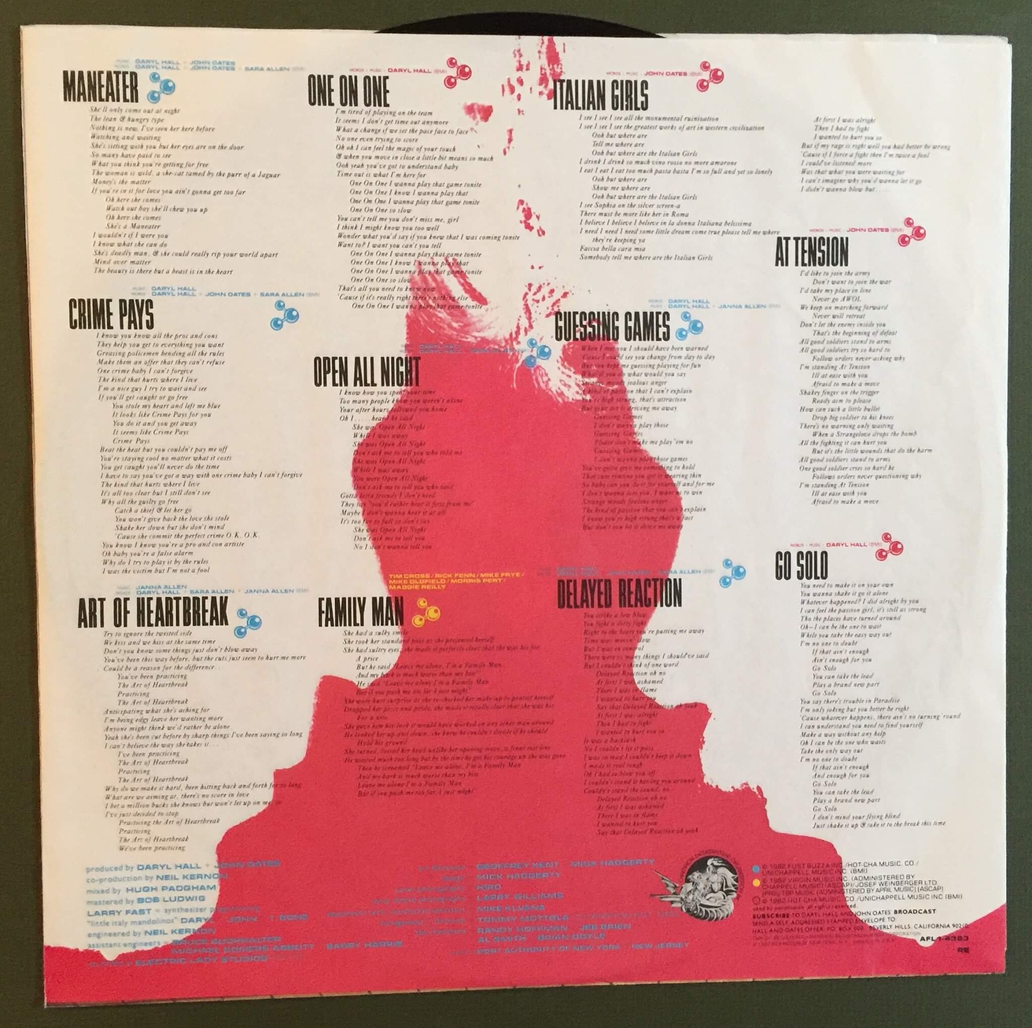 Vintage '82 Vinyl HALL & OATES H2O Record Album 1980s Daryl Hall John ...