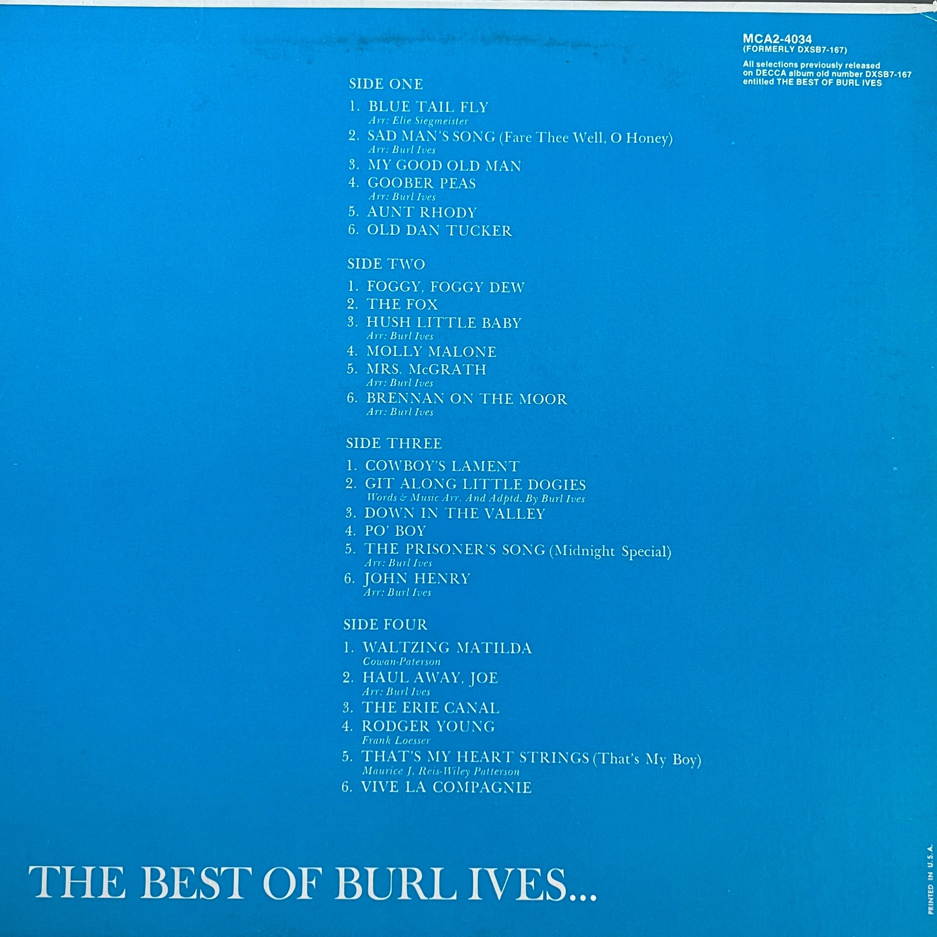 Vintage Vinyl the Best of BURL IVES Double Record Album Set Classic Pop ...