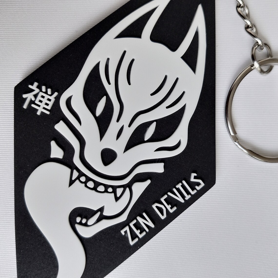 Zen Devils - the Kitsune Glow-in-the-dark Keychain Skull Demon Darkwear ...