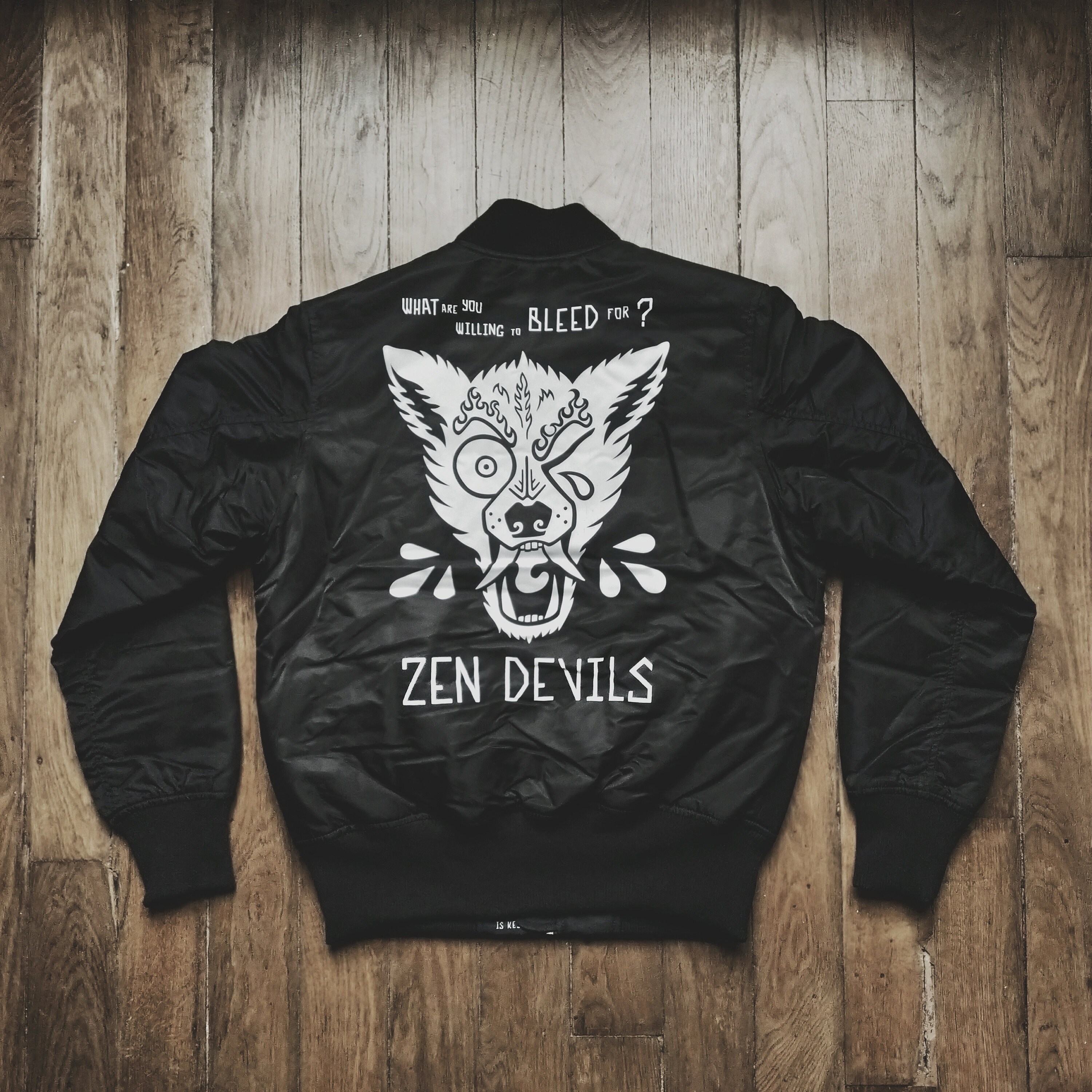 Zen Devils the Wolf Bomber Jacket Embroidered Skull | Etsy