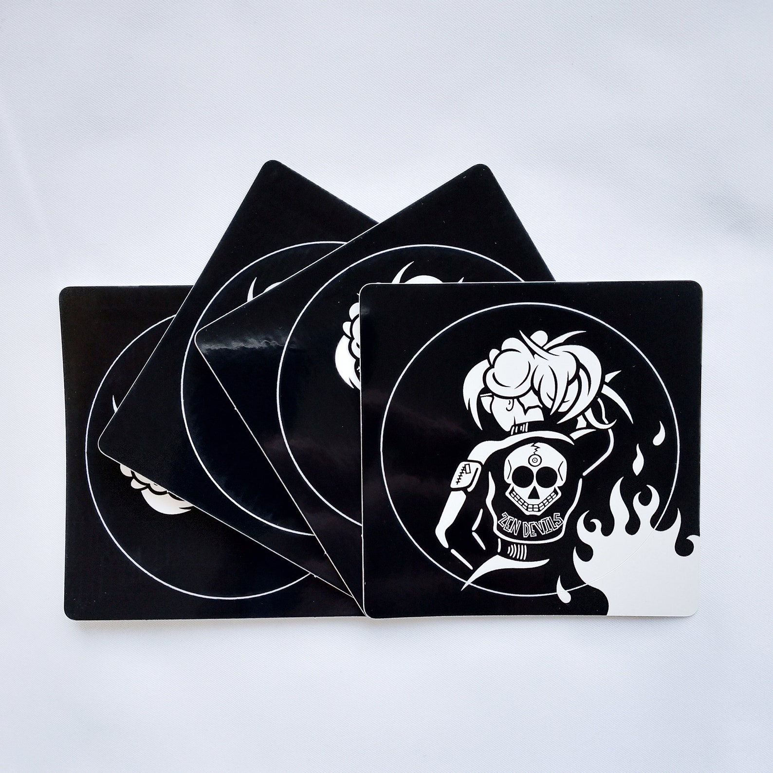 Zen Devils Sticker Pack Black White Dark Techwear Cyberpunk - Etsy