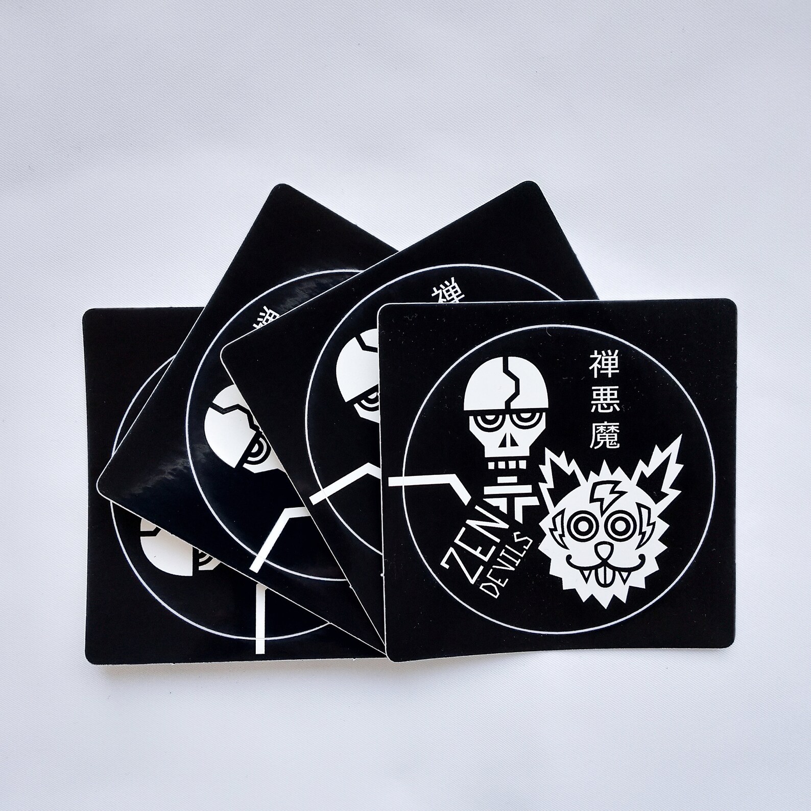 Zen Devils Sticker Pack Black White Dark Techwear Cyberpunk - Etsy