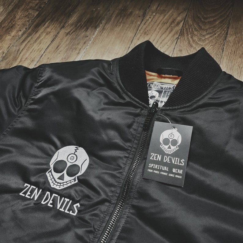 Zen Devils the Wolf Bomber Jacket Embroidered Skull - Etsy