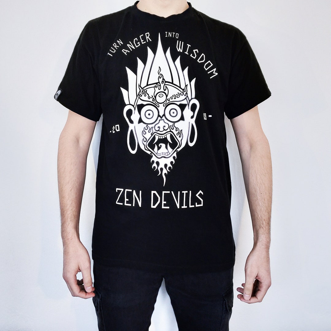 Zen Devils - Demon T-shirt Turn Anger Into Wisdom Black Cotton Tshirt ...