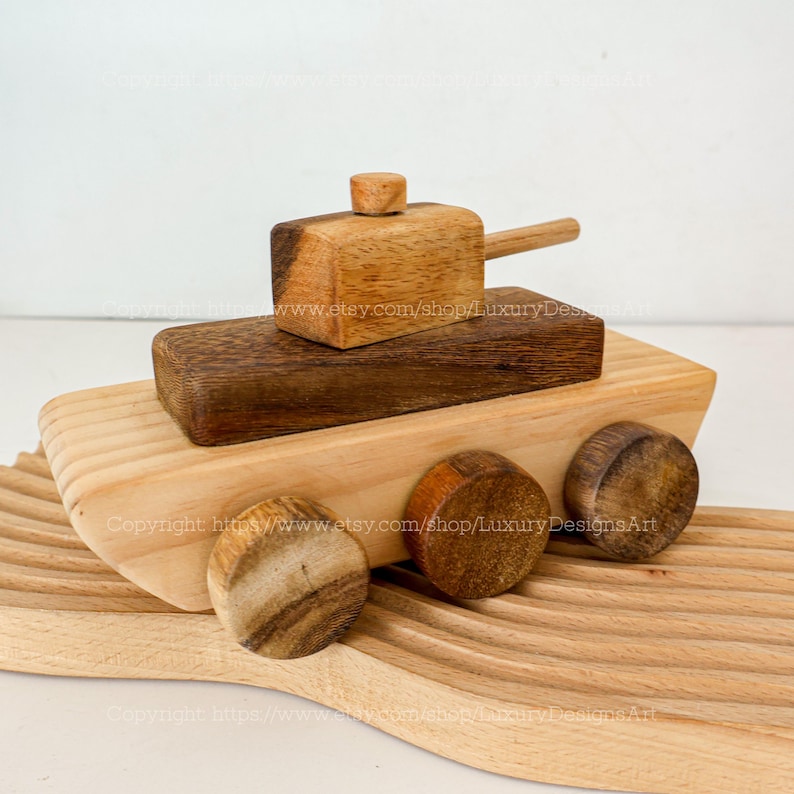 Safe Wooden Toy for Kids Wooden Tank Toys 3D Model, Vehicle Military ...