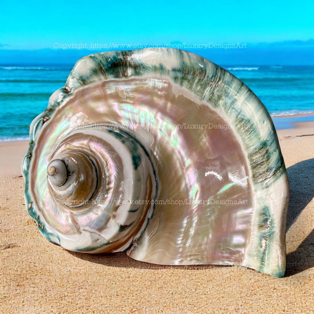 Giant Green Large Conch Shell Giant Green Marmoratus Turban Shell ...