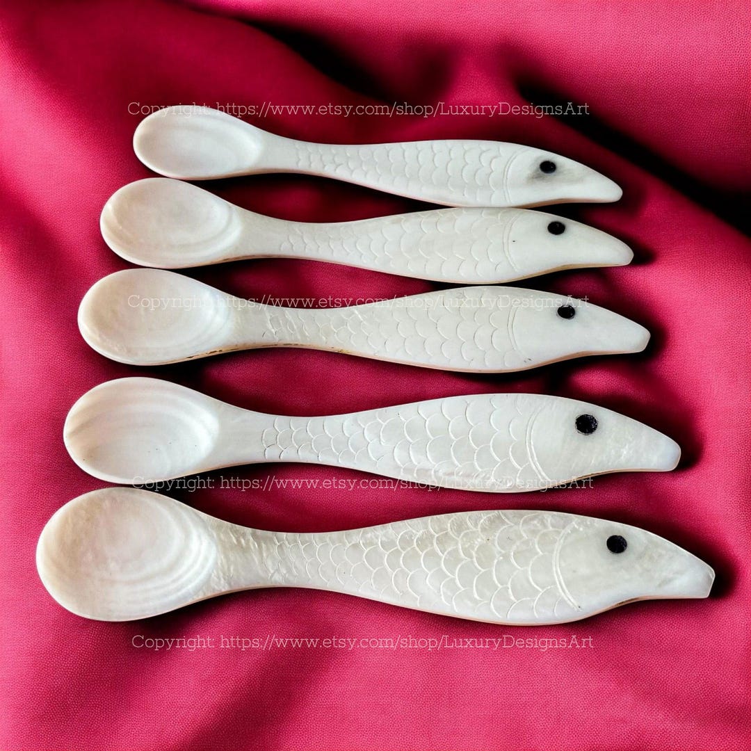 Mother of Pearl Caviar Spoon, Personalized Caviar Spoon With Fish ...