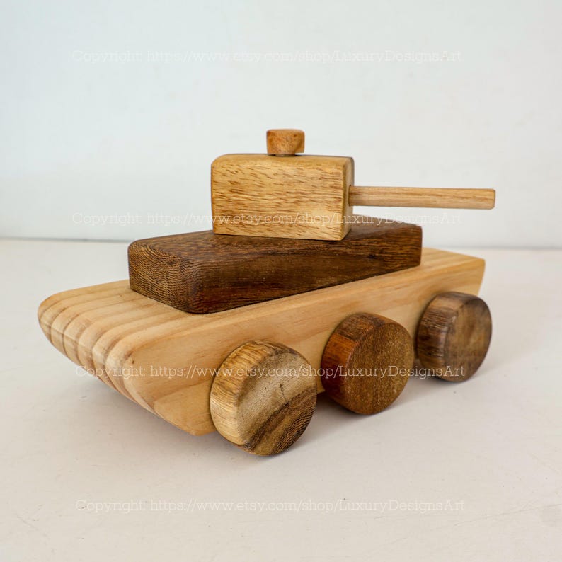 Safe Wooden Toy for Kids Wooden Tank Toys 3D Model, Vehicle Military ...