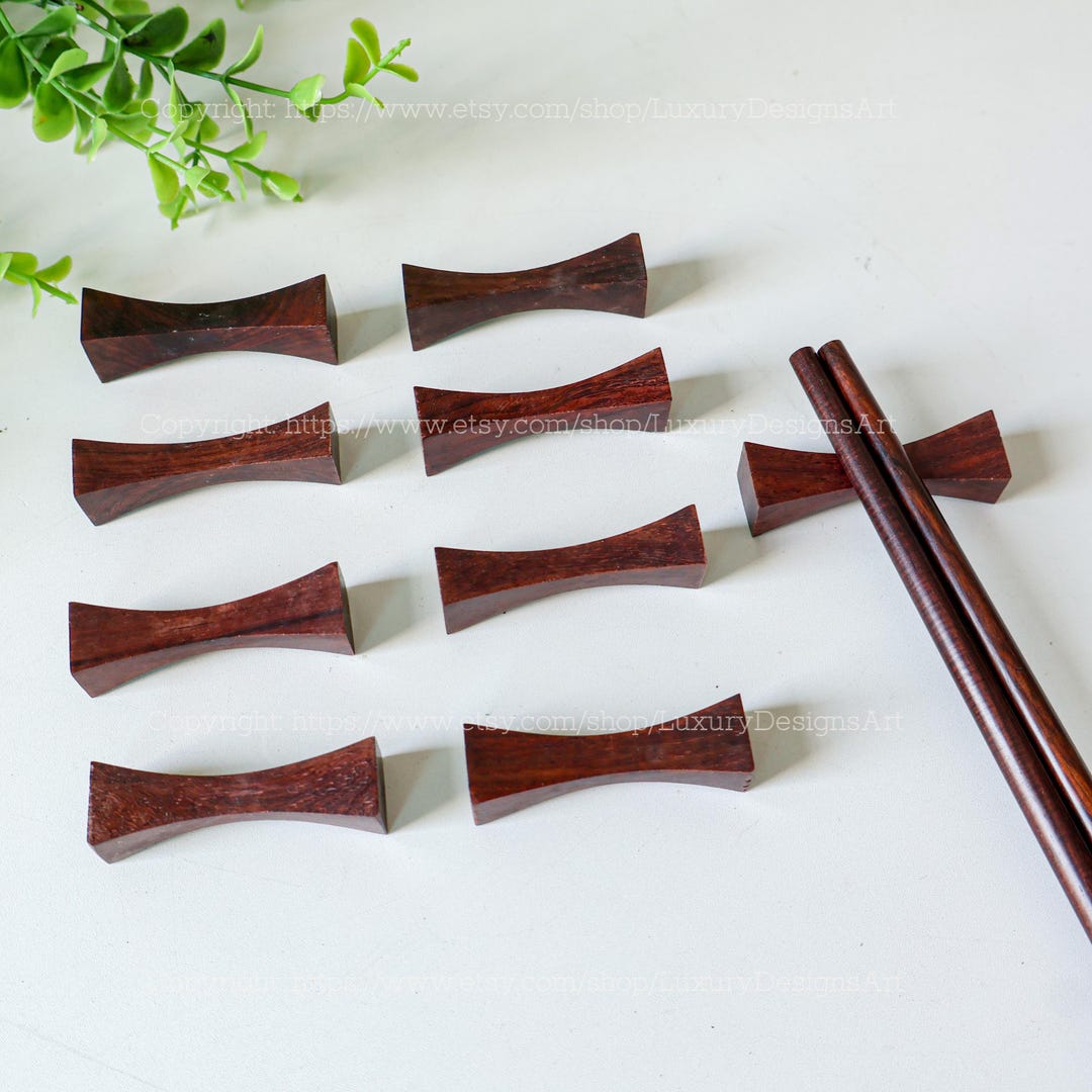 Natural Rosewood Chopstick Rest, Simple Solid Wood Chopstick Rest ...