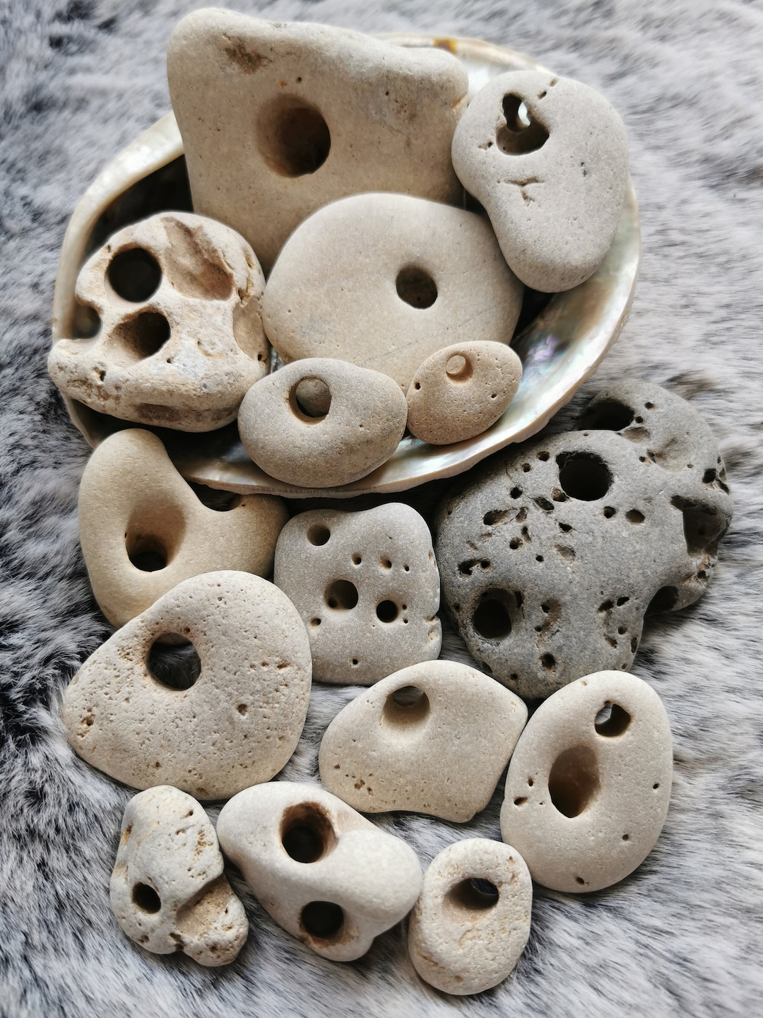 RANDOM Natural Hag Stone - Various Sizes - Sacred Rare Rock Pebble ...