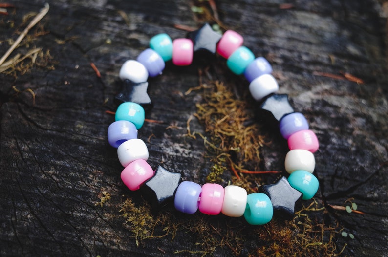 PASTEL GOTH 6 Kandi Kawaii Bracelet Nu Goth Aesthetic Raver - Etsy