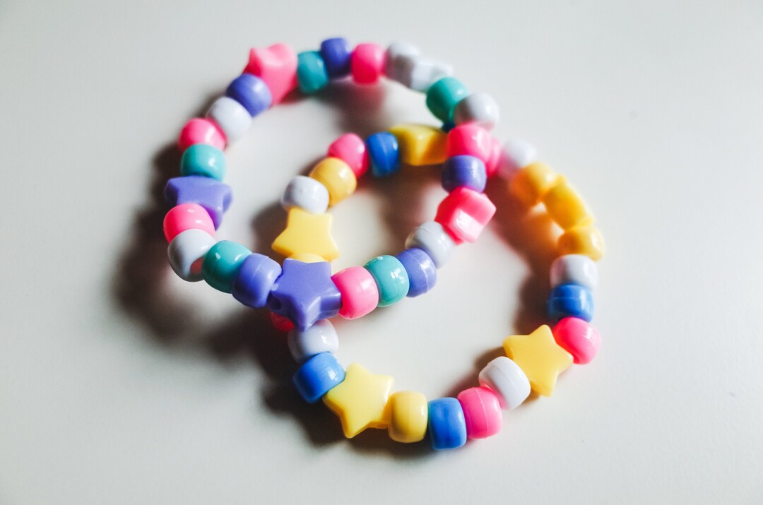 2-PACK: PASTEL GOTH Kandi Bracelets, 90s Y2K Raver Aesthetic, Pony Bead ...