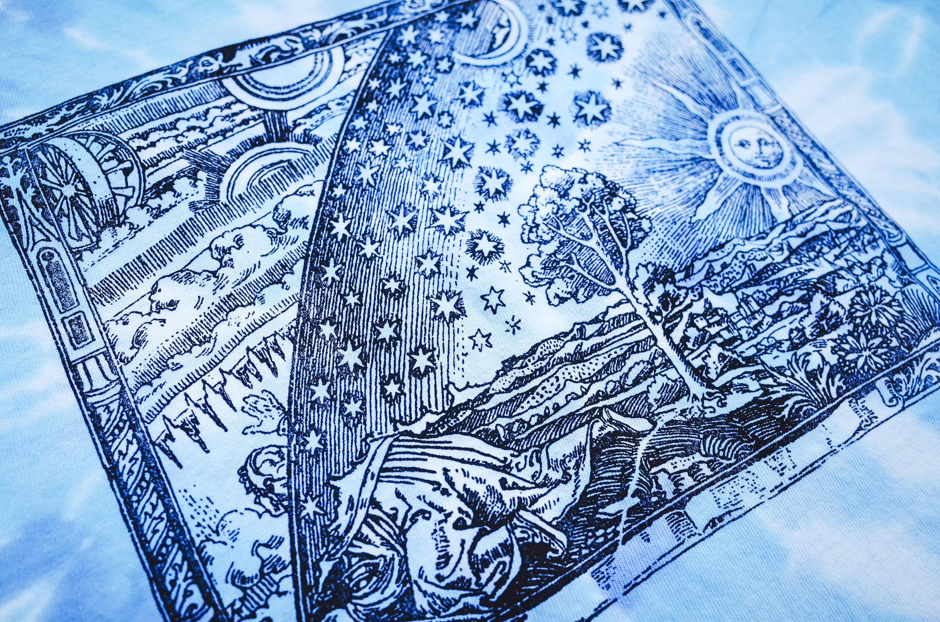 MYSTIC BLUE "flammarion Engraving" Tie-dye Screenprinted T-shirt ...