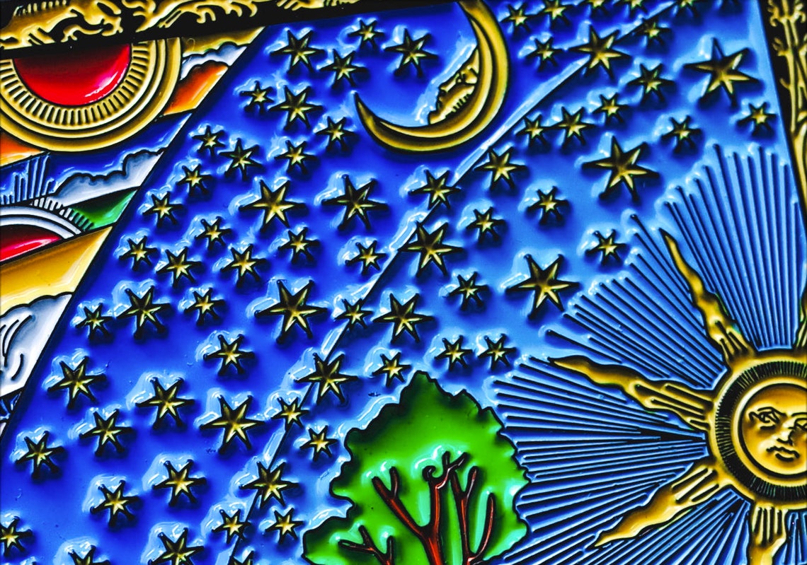 Flammarion Engraving Enamel Hat Pin Spirituality | Etsy