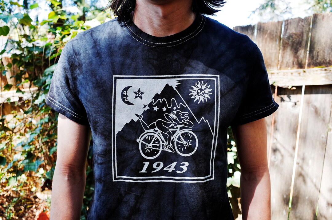 MIDNIGHT Bicycle Day Tie-dye T-shirt, Vintage Screenprinted Blotter Art ...